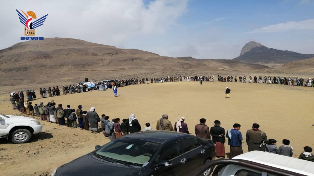 وقفة حاشدة في الحيمة الداخلية بصنعاء دعماً لحملة إعصار اليمن موقع الصمود