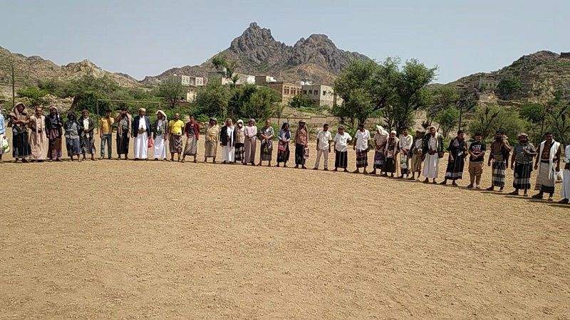 ذمار وقفة لقبائل وصاب السافل لإعلان النفير وتنديداً باغتصاب فتيات حيس